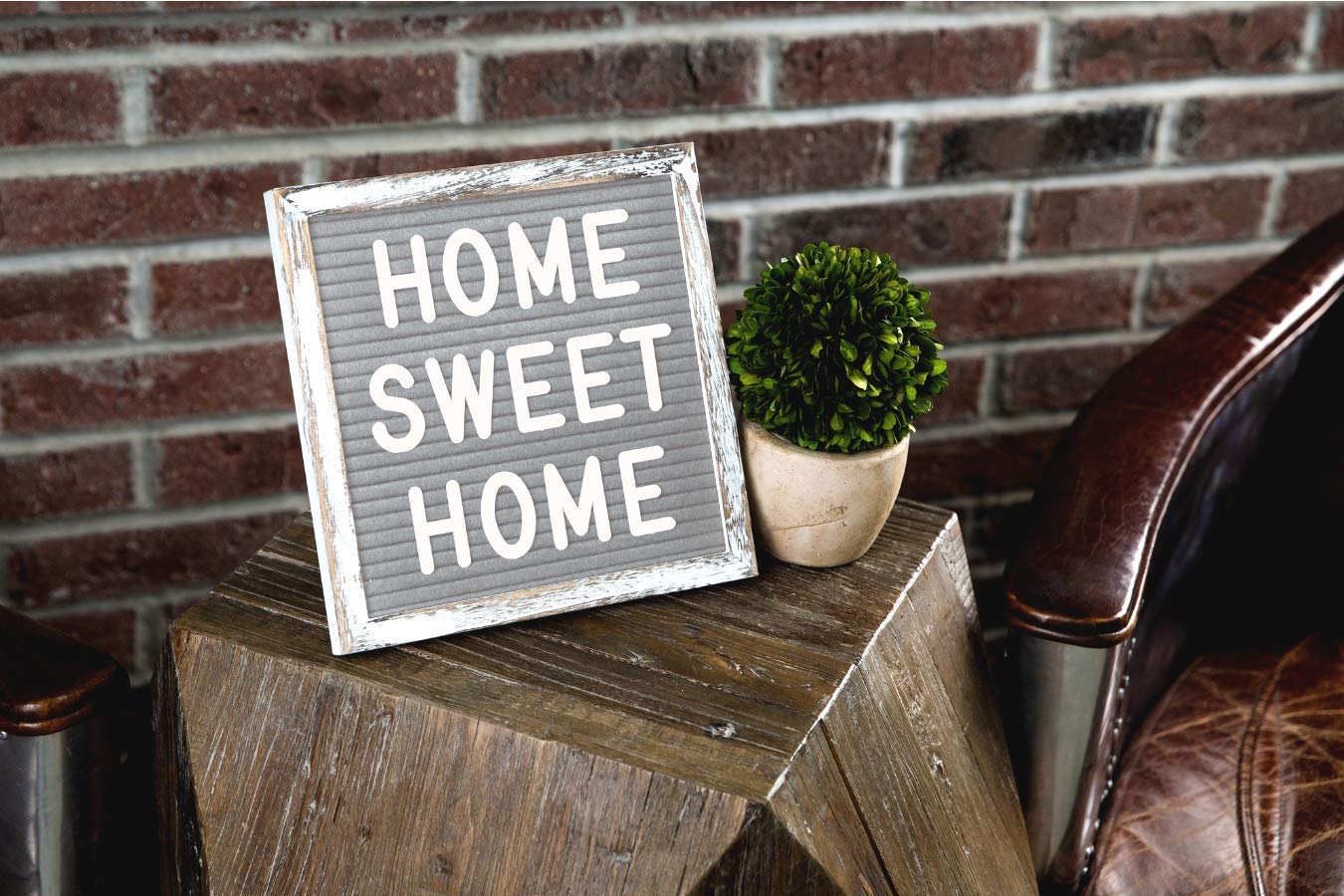 Letter Board 10x10 Rustic Gray | +690 PRE-Cut Letters +Stand +Upgraded Wooden Sorting Tray | Farmhouse Felt Letterboard with Cursive Words, Letter Boards, Word Board, Message Board, Changeable Sign