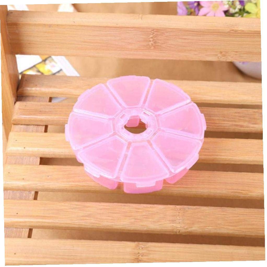 Diamond Painting Boxes Mini 8 Grids Rhinestone Gems Plastic Box Round Storage Box Case Jewelry Bead Makeup Clear Organizer
