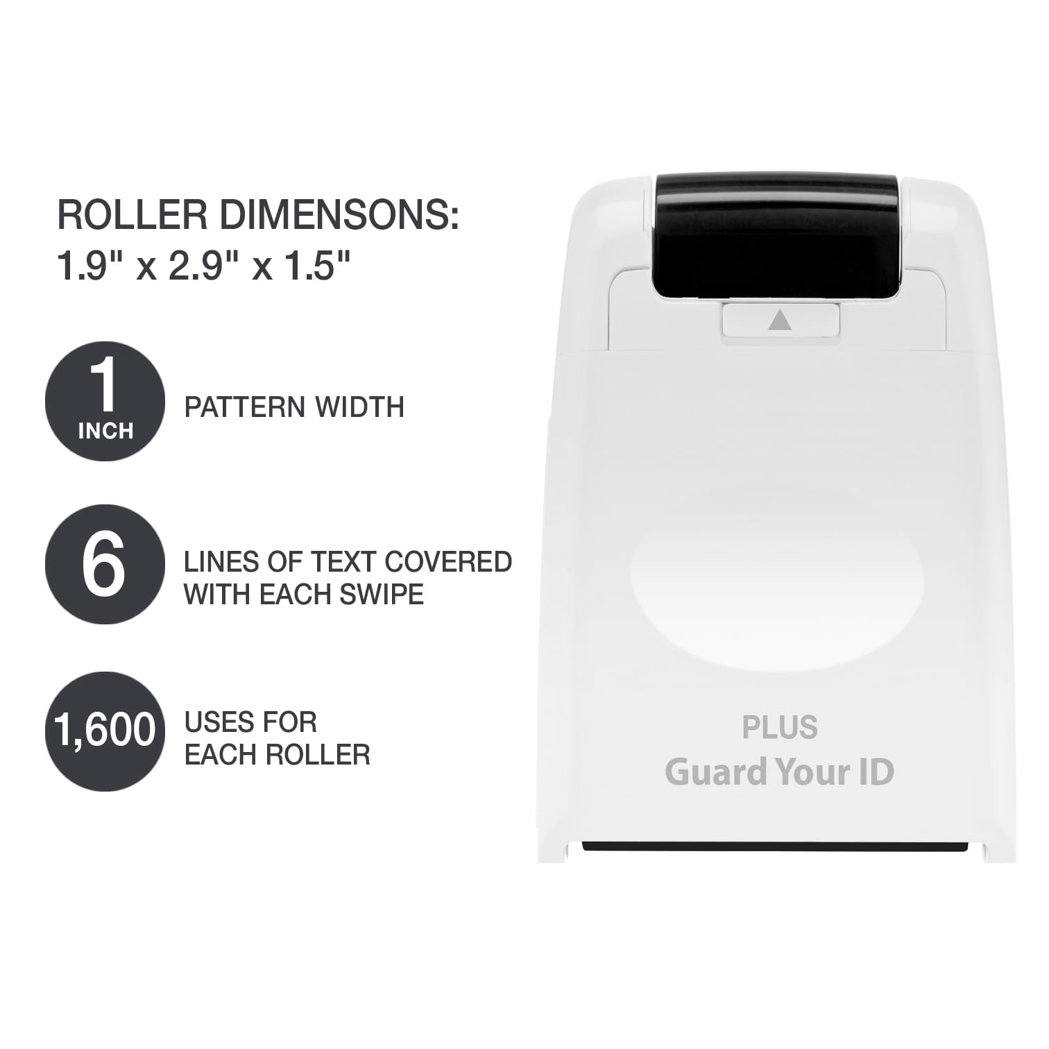 The Original Guard Your ID Identity Protection Security Prevention Stamp Wide Roller (White) IS-500CM