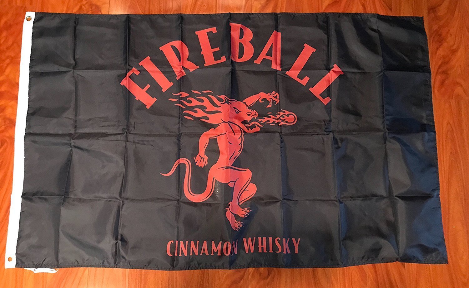 Kunpen Fireball 3'x5' Flag Banner Cinnamon Whiskey Man Cave Sign Wall Decor Bar
