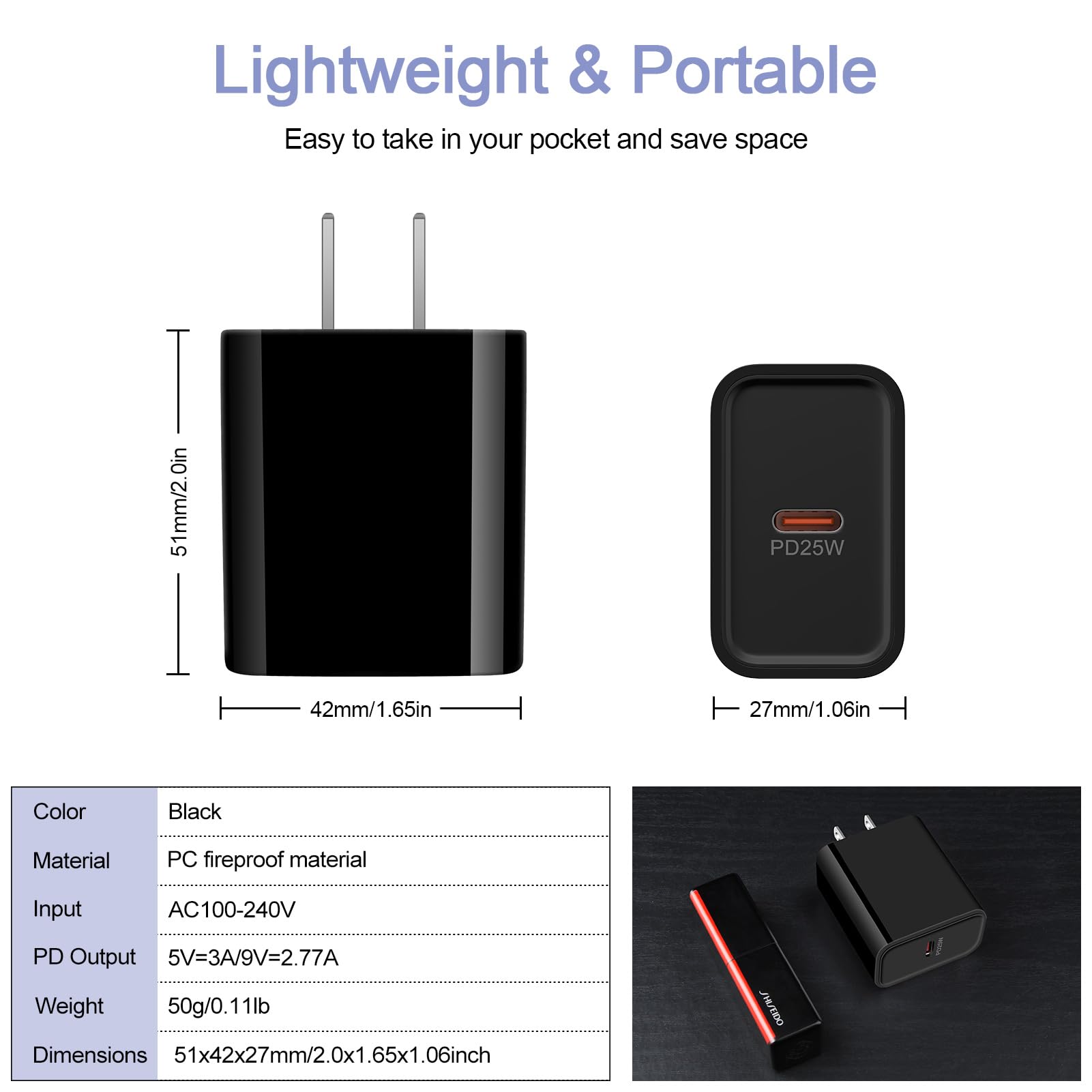 25W Charger USB C Power Adapter for Google Pixel 9 Pro XL/Fold 8 Pro 8 7a 7 6,Motorola Edge 50, Razr+/50 Ultra,Moto G Play 2024/G Power/G Stylus,Android, Fast Charger Type C Charging Block USB C Brick