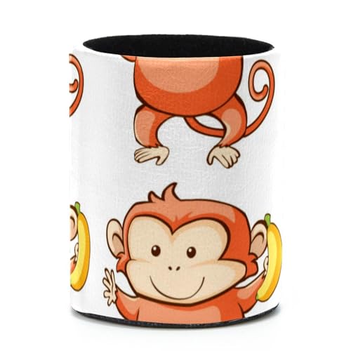 Pen Holder for Desk, Cute Monkey with Yellow Bananas Large Pencil Holder Pen Cup Decorative Desktop Organizers for Home, School, Classroom, Office
