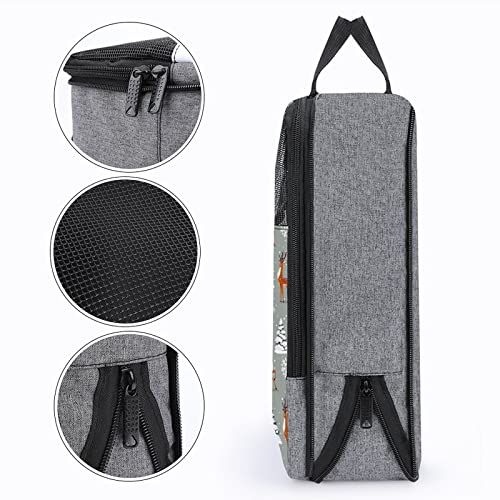 Frcavbin Sika Deer Snowflake Christmas Travel Shoe Bag Shoes Carrier with Handle and Zipper Foldable Shoe Puches Organizer for Home storage School starts
