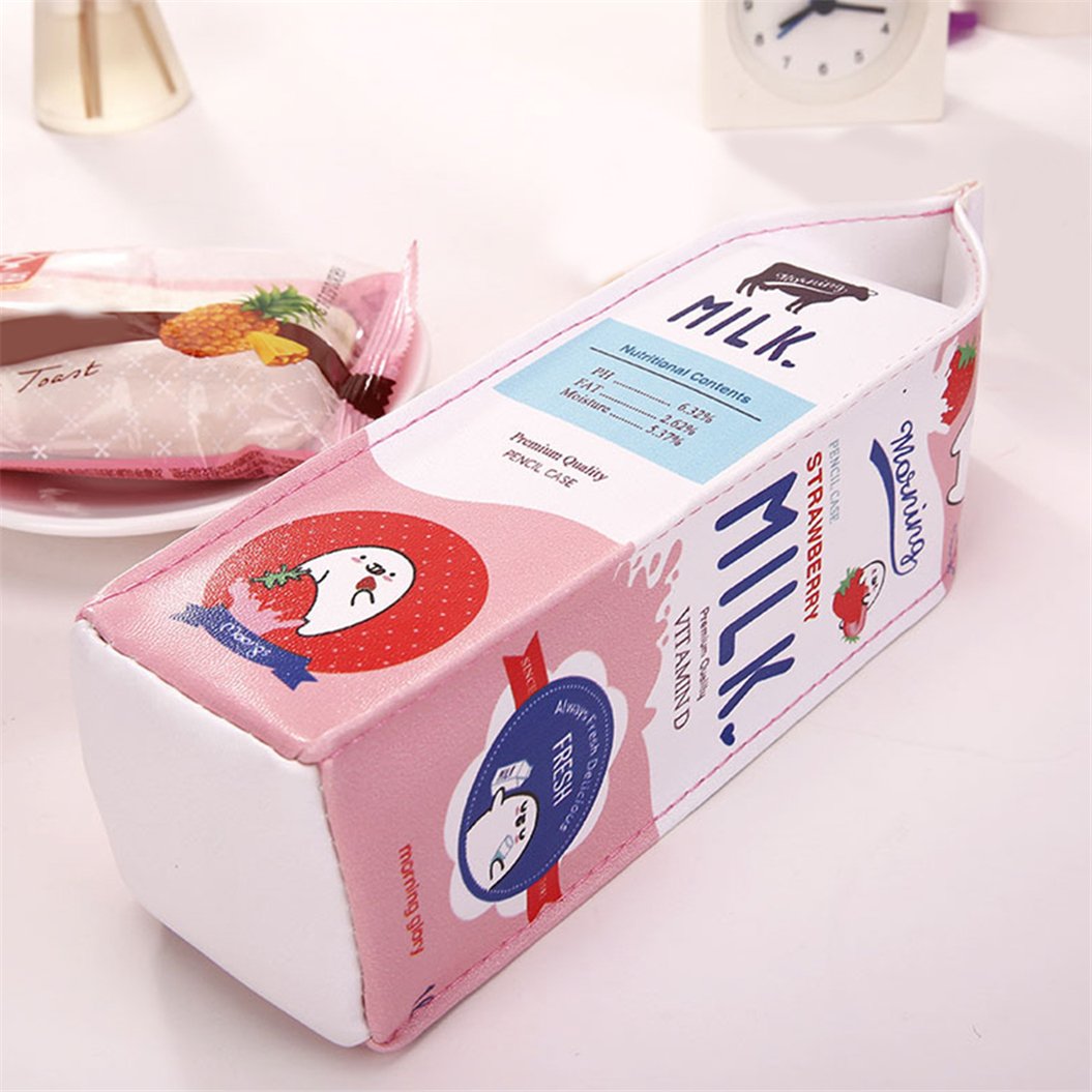 starlit Creative Milk Box Pen Pencil Case Pouch Makeup Bag Toiletry Organizer
