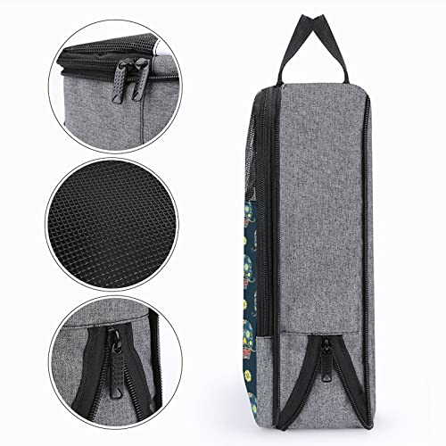 Frcavbin Day of The Dead Sugar Skulls Travel Shoe Bag Shoes Carrier with Handle and Zipper Foldable Shoe Puches Organizer for Home storage School starts