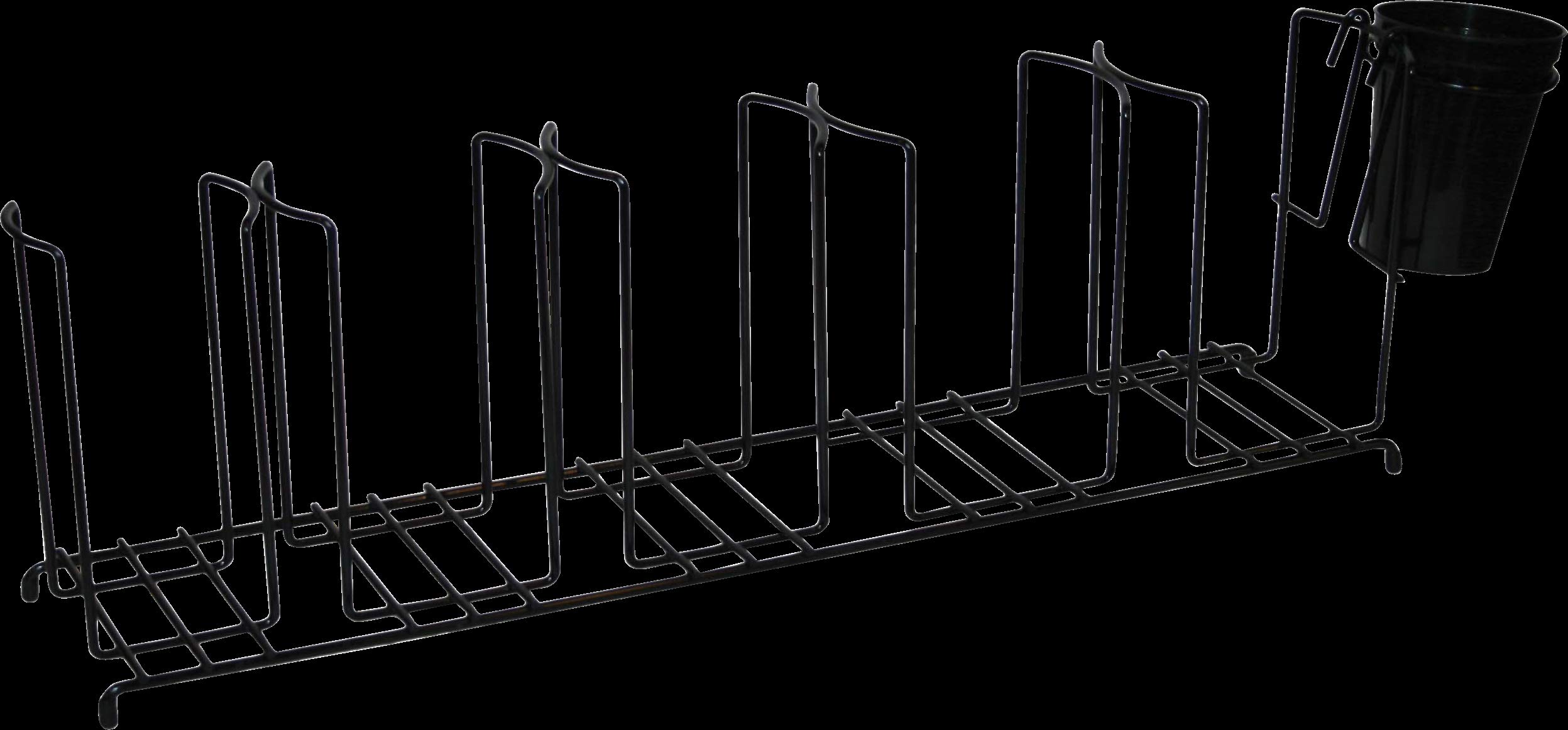 San Jamar C8005WFS Steel Cup and Lid Wire Organizer with Caddy and 5 Stacks, Black
