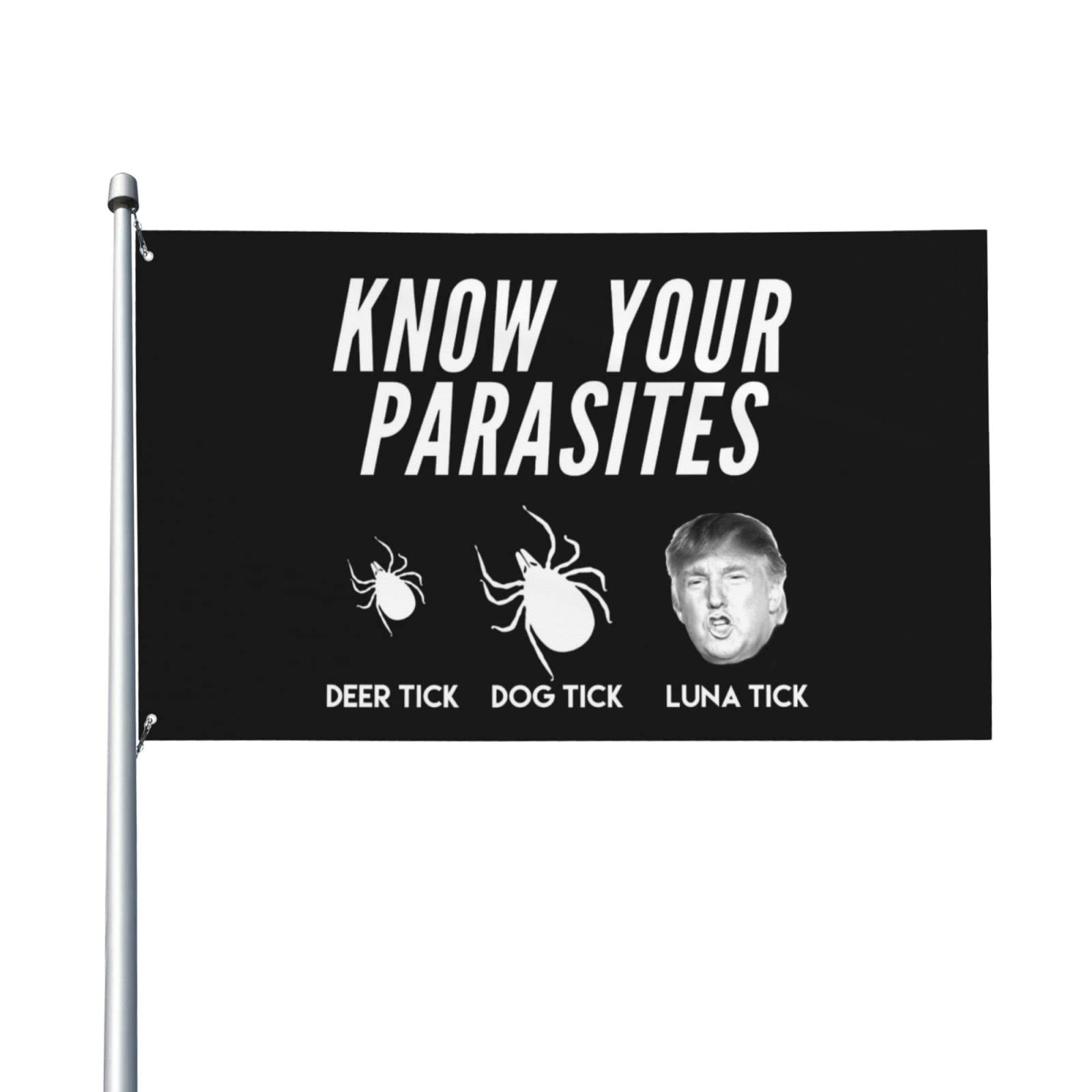 3x5 Anti Trump Flag Fuck Trump Flag For Room Wall Know Your Parasites Flag For Outside No Flag Pole
