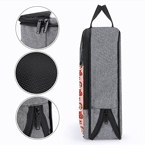 Frcavbin Dog Welsh Corgi Christmas Sock Travel Shoe Bag Shoes Carrier with Handle and Zipper Foldable Shoe Puches Organizer for Home storage School starts