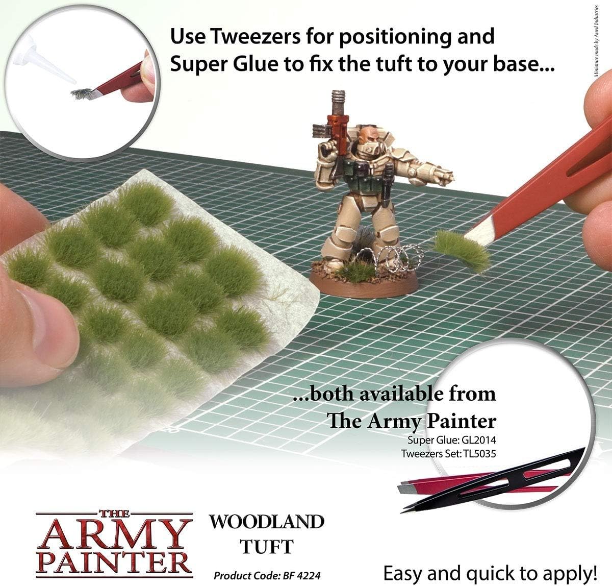 The Army Painter - Battlefield Tufts - Terrain Model Kit for Miniature Bases and Dioramas - Woodland Tuft - 77 Pcs 3, Sizes