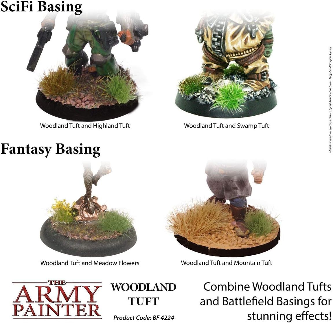 The Army Painter - Battlefield Tufts - Terrain Model Kit for Miniature Bases and Dioramas - Woodland Tuft - 77 Pcs 3, Sizes