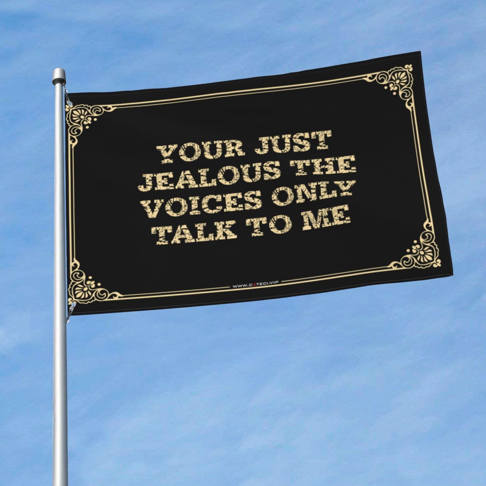 Dsoluuing Cool Decor for Guys Room Your Just Jealous The Voices Only Talk to Me Flag College Dorm Posters for Guys Man Cave Furniture (Color : Colour, Size : 120X180CM)