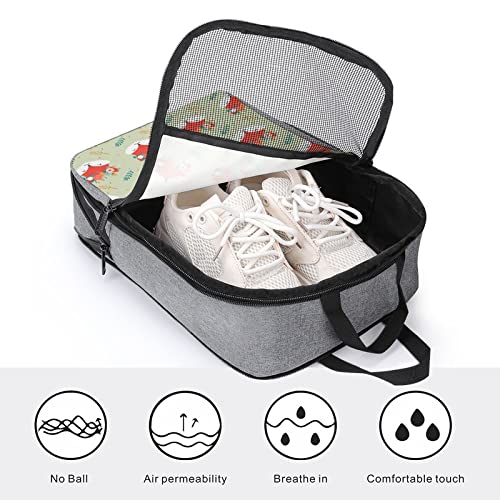 Frcavbin Foxes Heads With Flower Crown Travel Shoe Bag Shoes Carrier with Handle and Zipper Foldable Shoe Puches Organizer for Home storage School starts