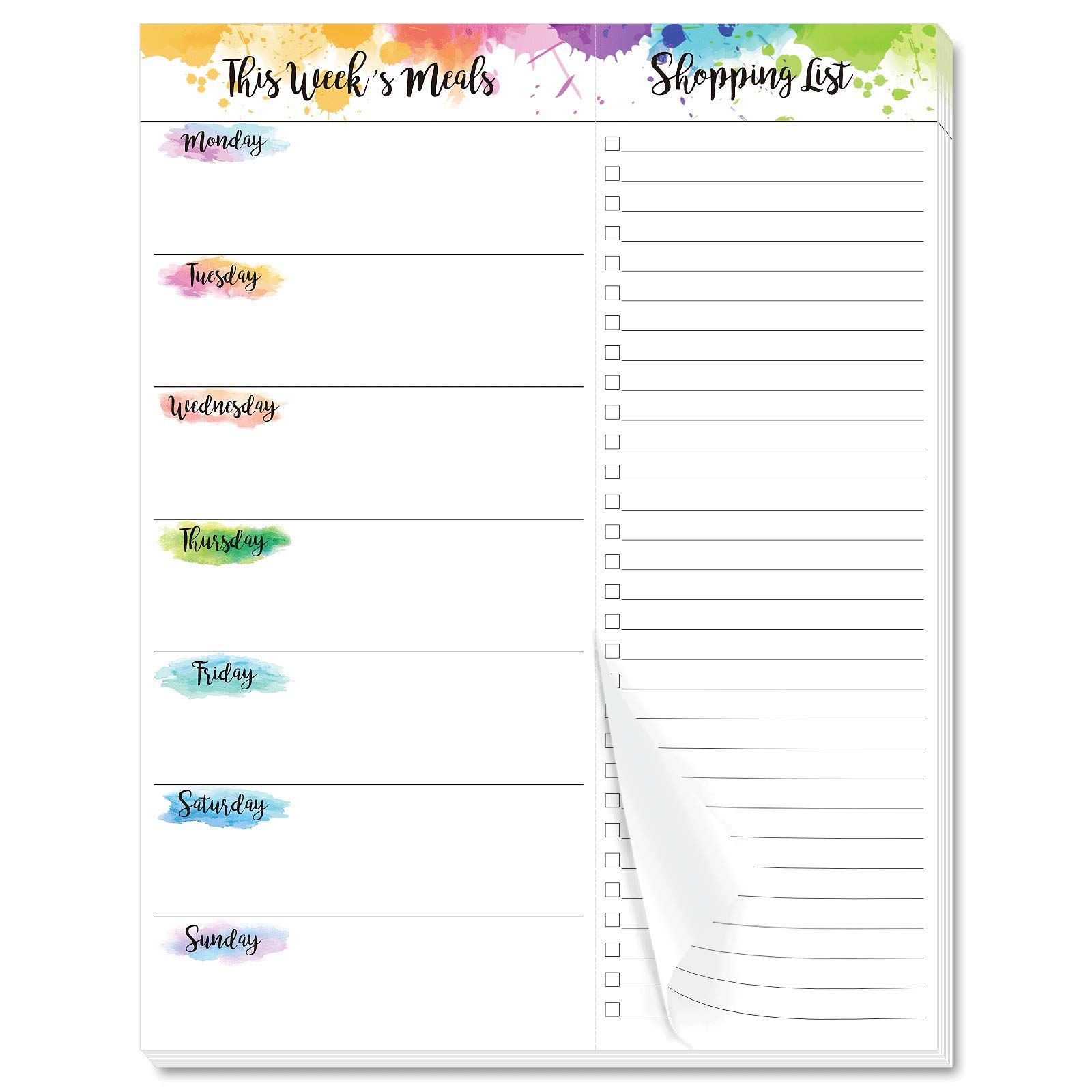 Weekly Meal Planner - Undated Magnetic Notepads with Grocery List, 7" x 9",52 Weeks, Meal Planning Pad for Refrigerator Door with Tear-Off Shopping List, Hanging Food/Menu Organizer Notepad