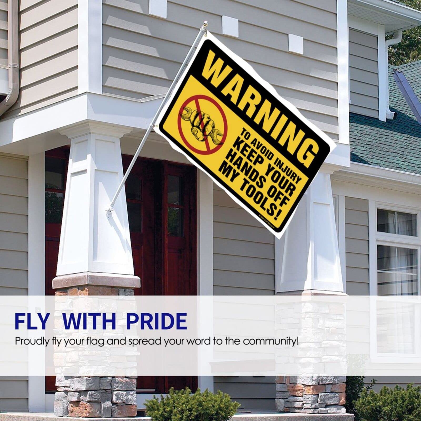 Stuff for Your Room Warning to Avoid Injury Keep Your Hands Off My Tools ! Flag Man Cave Rules Garden Flags Funny ( Size : 60X90CM )