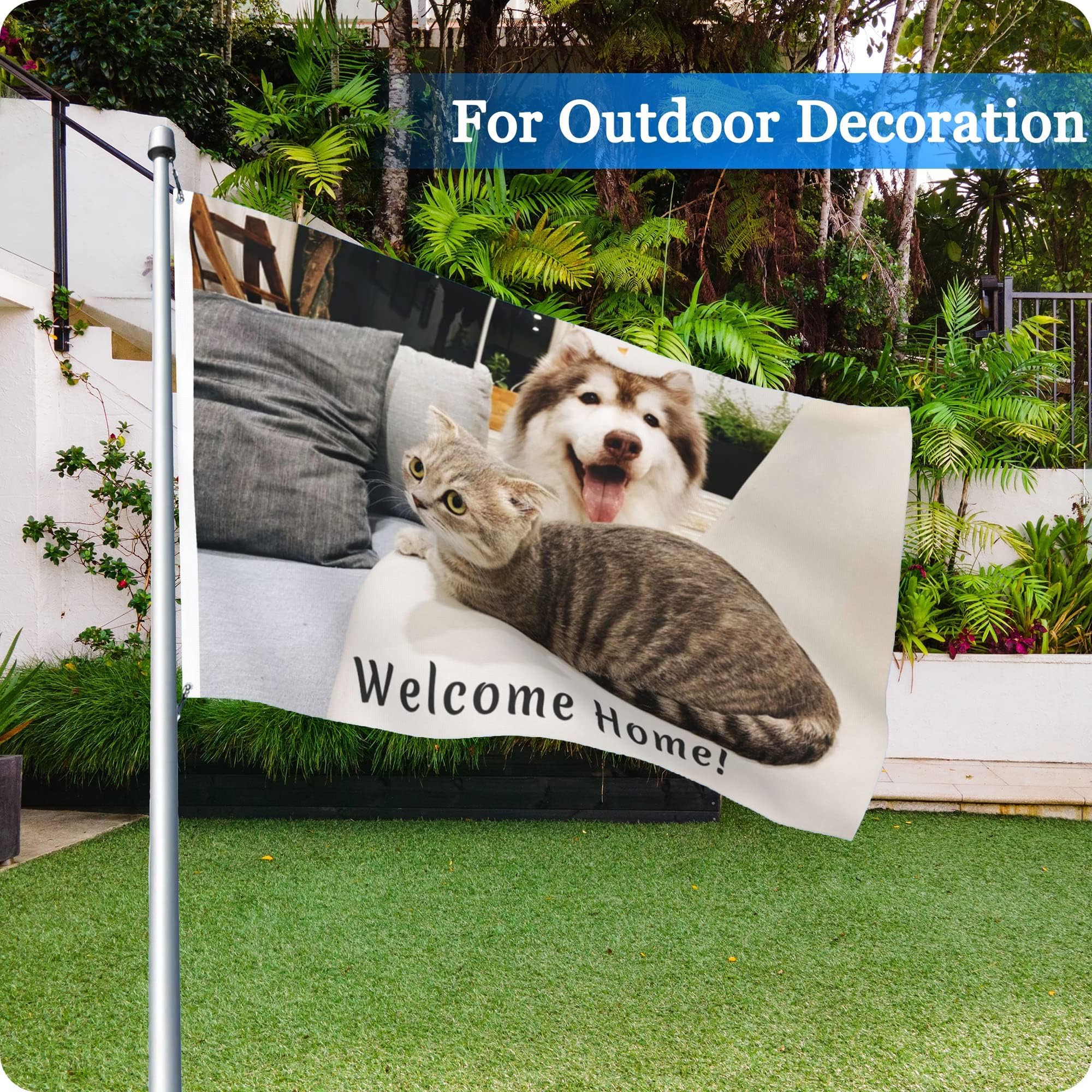 Custom Flag 3x5 FT Personalized Flags Banners Create Your Own Flag with Photo Text Logo Customizable Double-sided Flag with Vivid Color and Double Stitched for Room Outdoor Garden