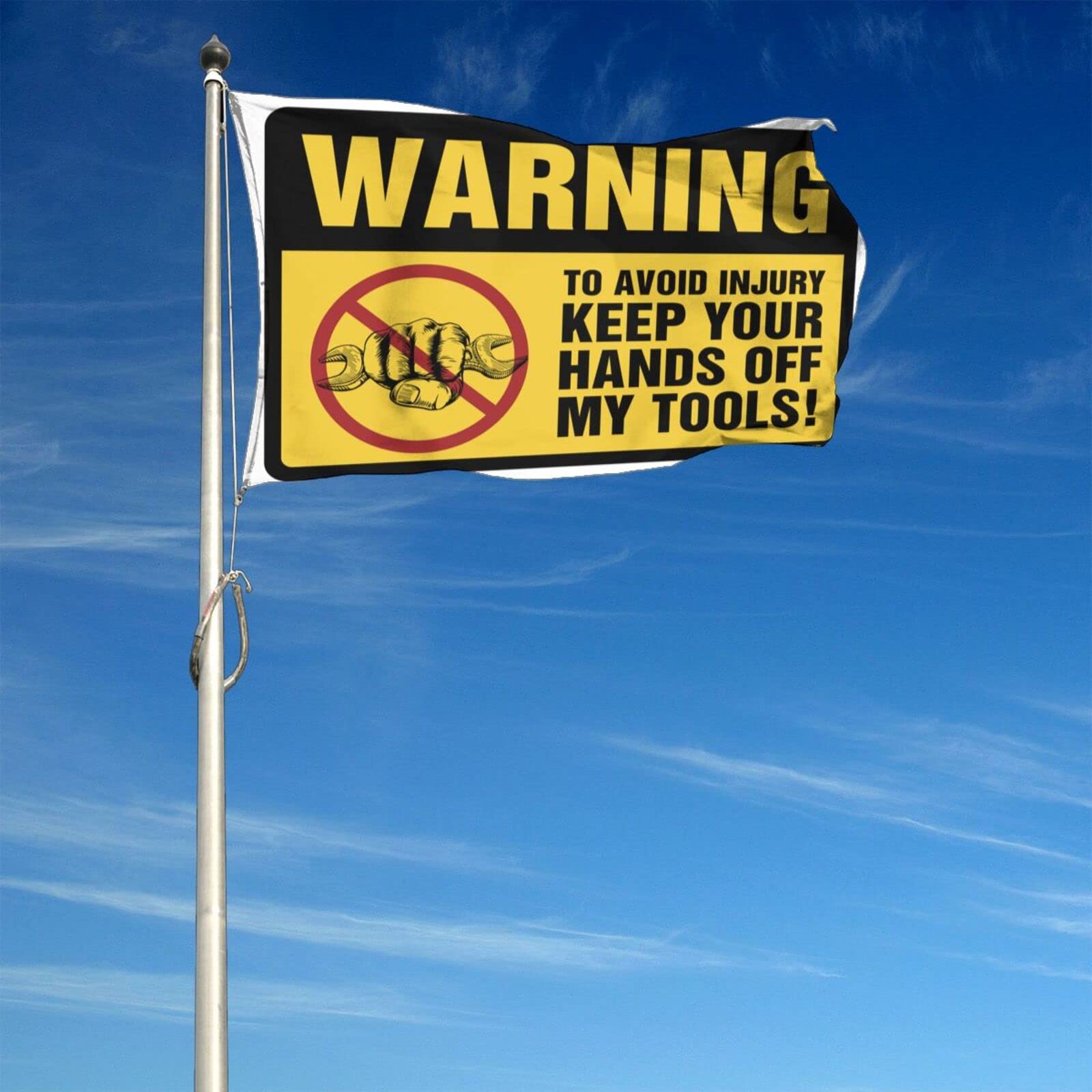 Stuff for Your Room Warning to Avoid Injury Keep Your Hands Off My Tools ! Flag Man Cave Rules Garden Flags Funny ( Size : 60X90CM )