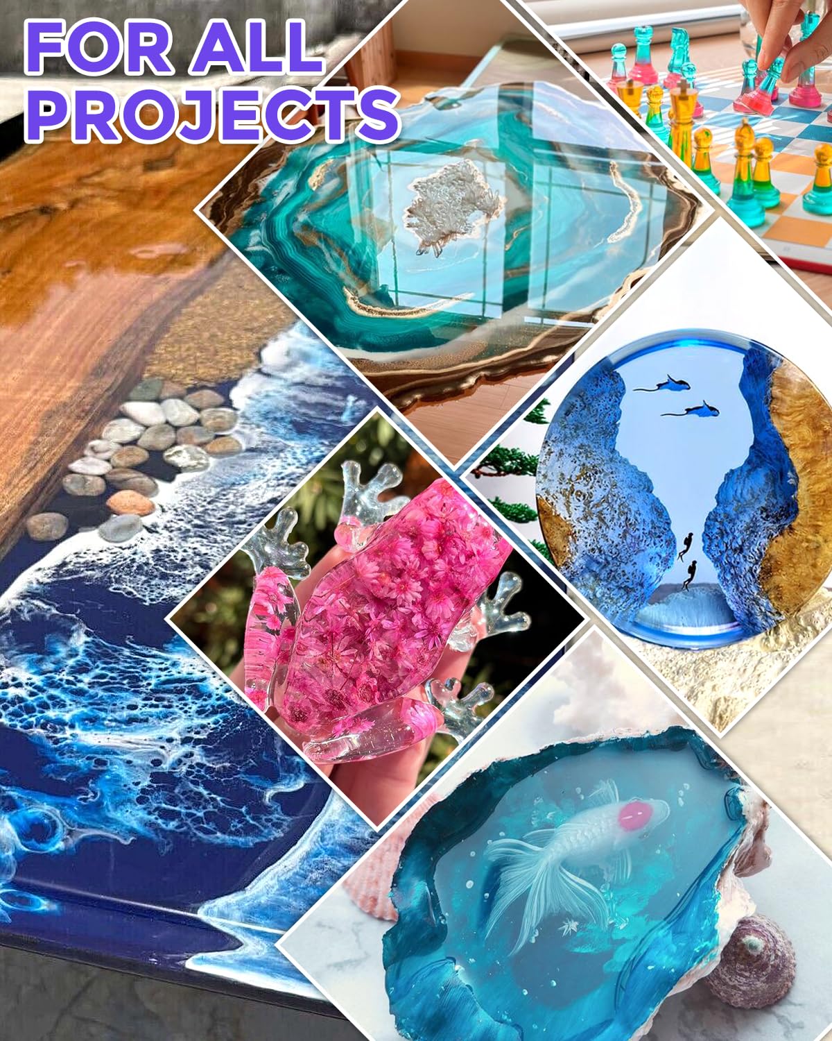 Incly 80oz Crystal Clear Epoxy Resin Kit, Casting & Coating Art Resin Supplies for Jewelry Making,Craft Tabletop,Mold, Bubble Free Resin Kit for Beginner with 15 Mica Powder Large Silicone Cup, Sticks