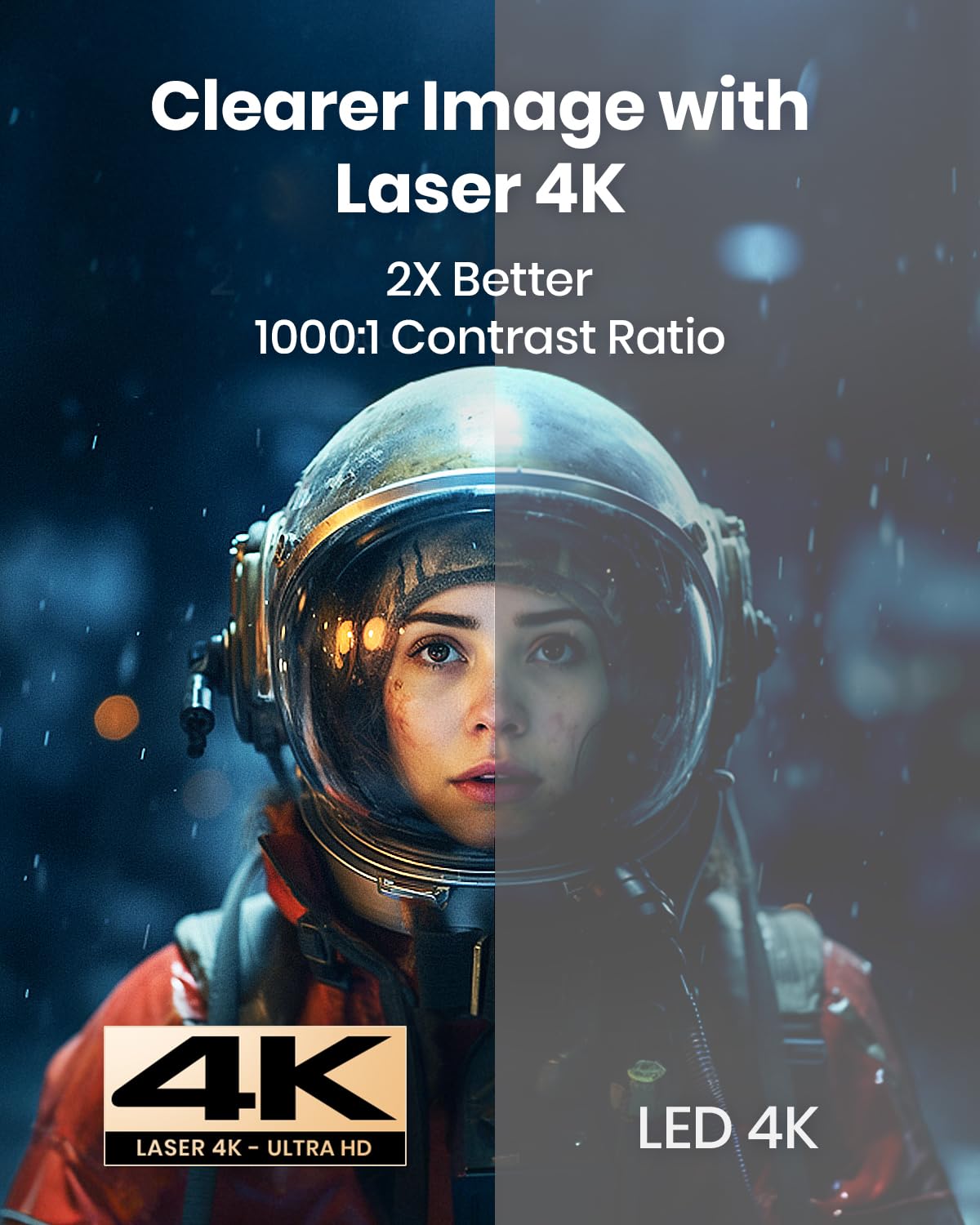 NEBULA Cosmos Laser 4K Projector with Nebula Projector Lightweight and Adjustable 3-ft Floor Stand