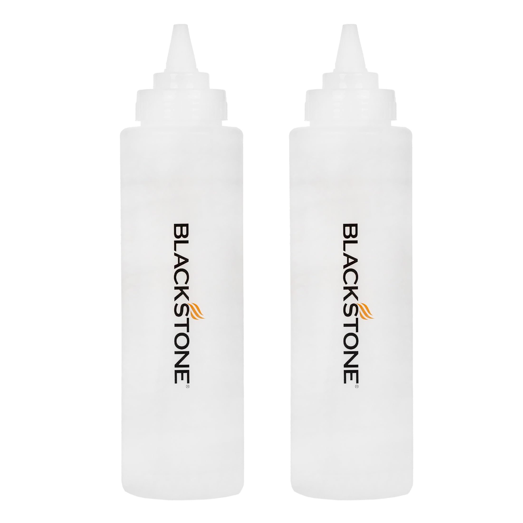 Blackstone 5071 Premium Leak-Free 32 oz Large Set of 2 Durable Clear Food Dispenser Squeeze Squirt Bottle Griddle Accessory with Cap for Sauces, Oil, Condiments,Salad Dressings, Water