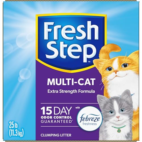 Fresh Step Multi-Cat Litter, Scented with Febreze, 25 Lb