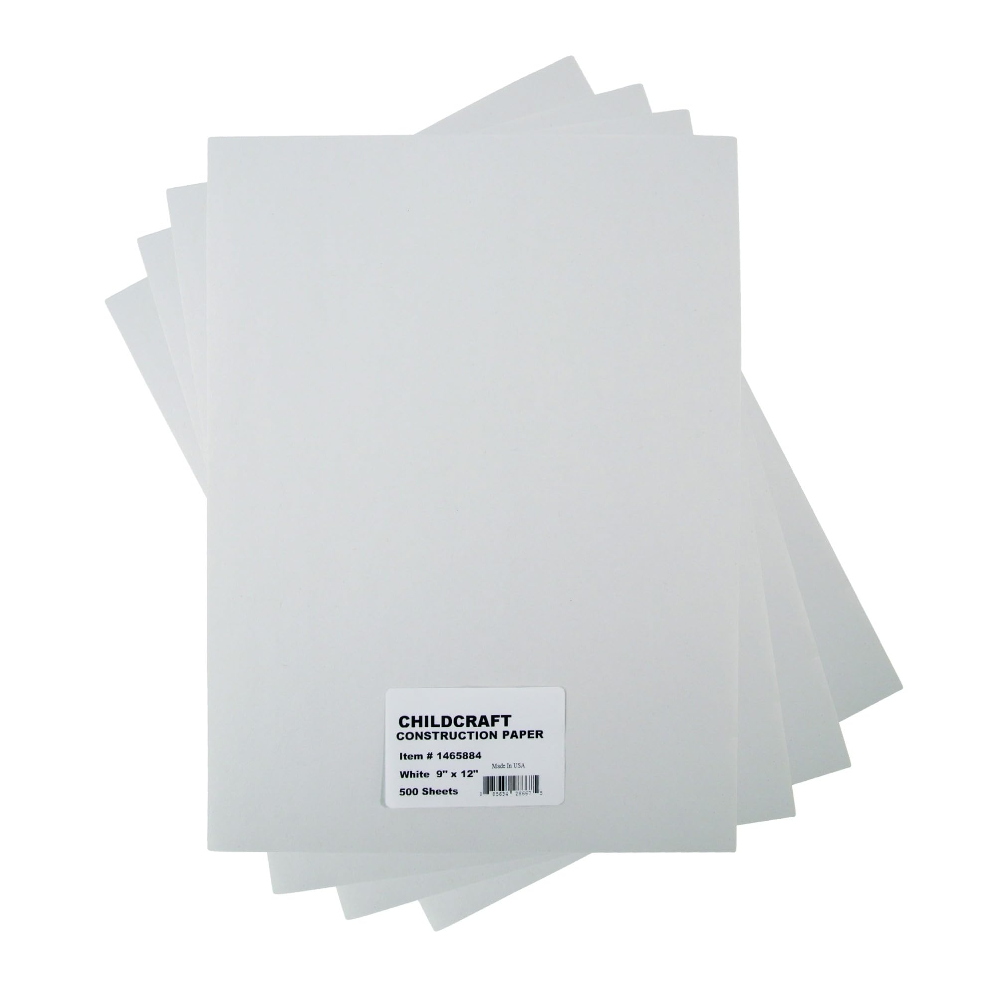 Childcraft Construction Paper, 9 x 12 Inches, White, 500 Sheets - 1465884