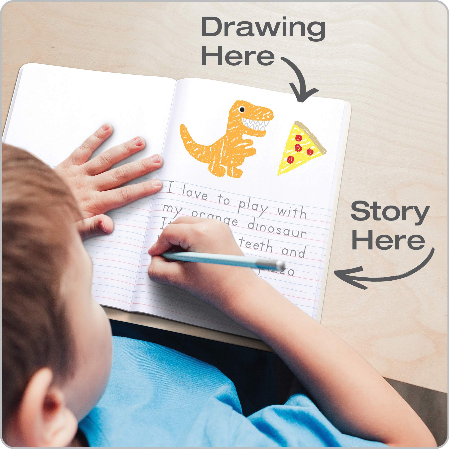 Oxford Primary Composition Notebooks, Kids Handwriting & Drawing Story Journal, Pre-K, Grades K-2, 100 Sheets/200 Pages, 9 3/4 x 7 1/2, 4/Pack (63784)