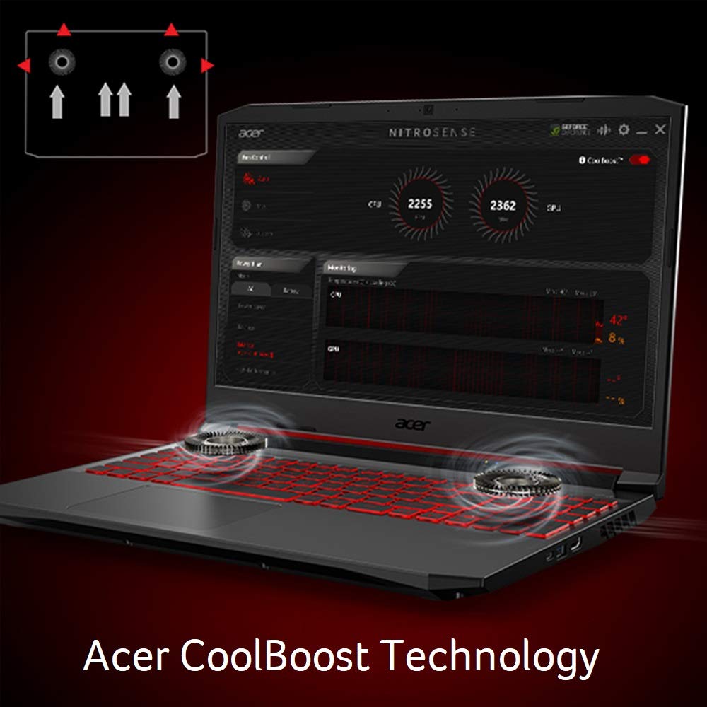 Acer Nitro 5 AN515-45-R21A Gaming Laptop, AMD Ryzen 5 5600H Hexa-Core Processor | NVIDIA GeForce RTX 3060 GPU | 15.6" FHD 144Hz IPS Display | 16GB DDR4 | 512GB NVMe SSD | WiFi 6 | RGB Keyboard