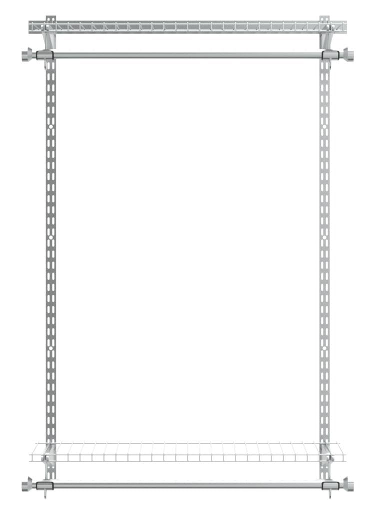 Rubbermaid Configurations Custom Add On Closet Shelving & Closet Organizer Kit, 48-Inch, Titanium, Organization/Storage for Clothes/Shoes/Jackets/Purse