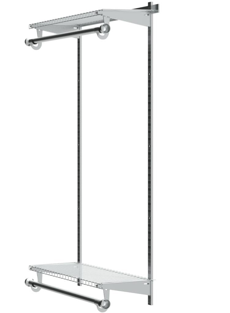 Rubbermaid Configurations Custom Add On Closet Shelving & Closet Organizer Kit, 48-Inch, Titanium, Organization/Storage for Clothes/Shoes/Jackets/Purse