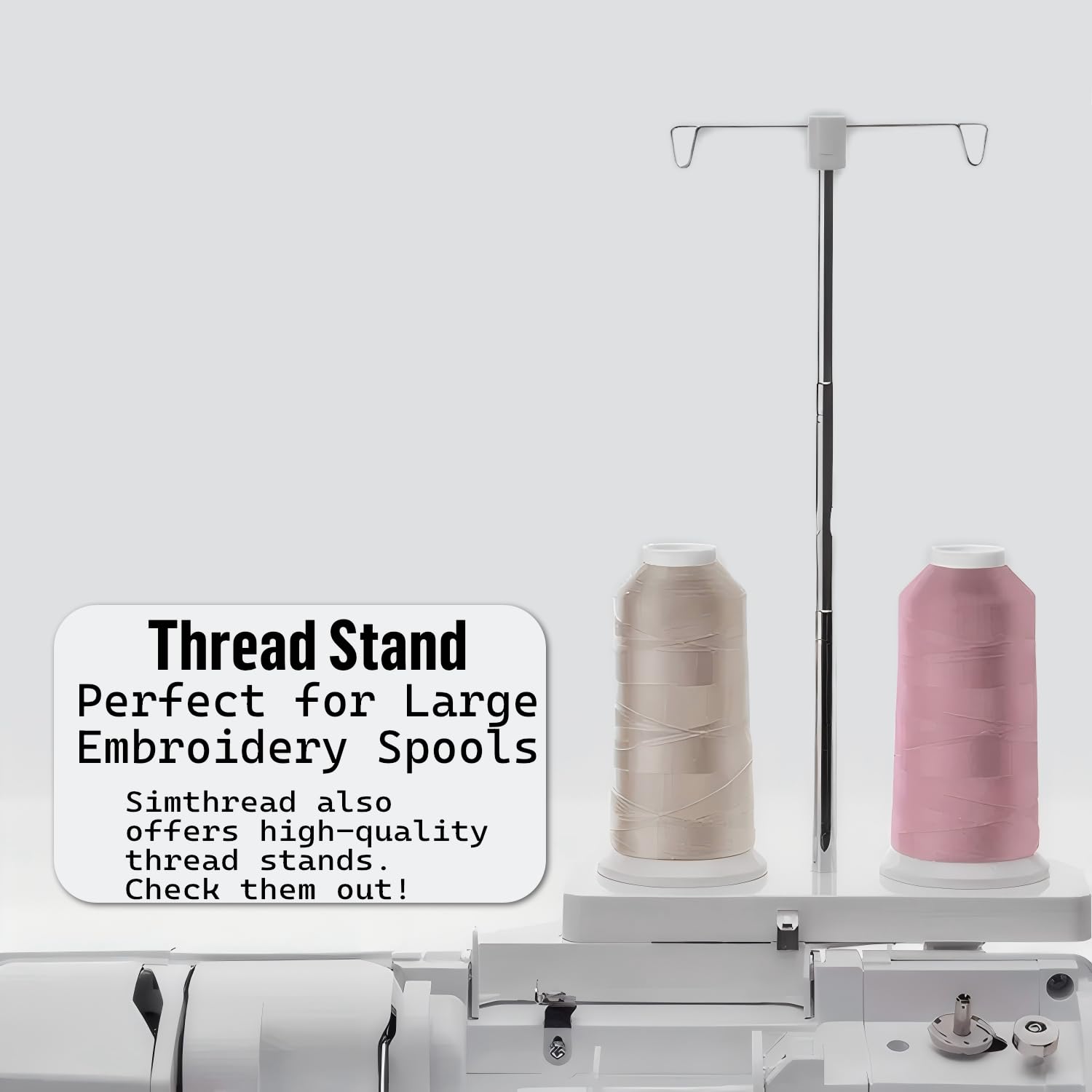 Simthread Embroidery Thread 5500 Yards Black 900, 40wt 100% Polyester for Brother, Babylock, Janome, Singer, Pfaff, Husqvarna, Bernina Machine