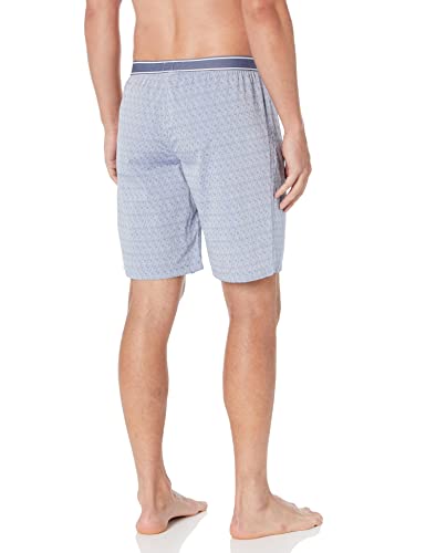 Emporio Armani Men's Yarn Dyed Woven Pyjama Bermuda, Light Blue/Blue Rombhus, Small