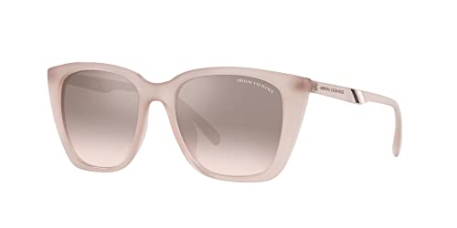 A|X ARMANI EXCHANGE Women's AX4116SU Universal Fit Butterfly Sunglasses, Light Brown Mirrored Silver Gradient, 53 mm