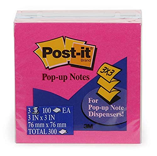 Darice 3M3301-3AU-FF Post-It Pop-Up Notes - Ultra Colors - 3X3" - 3pk