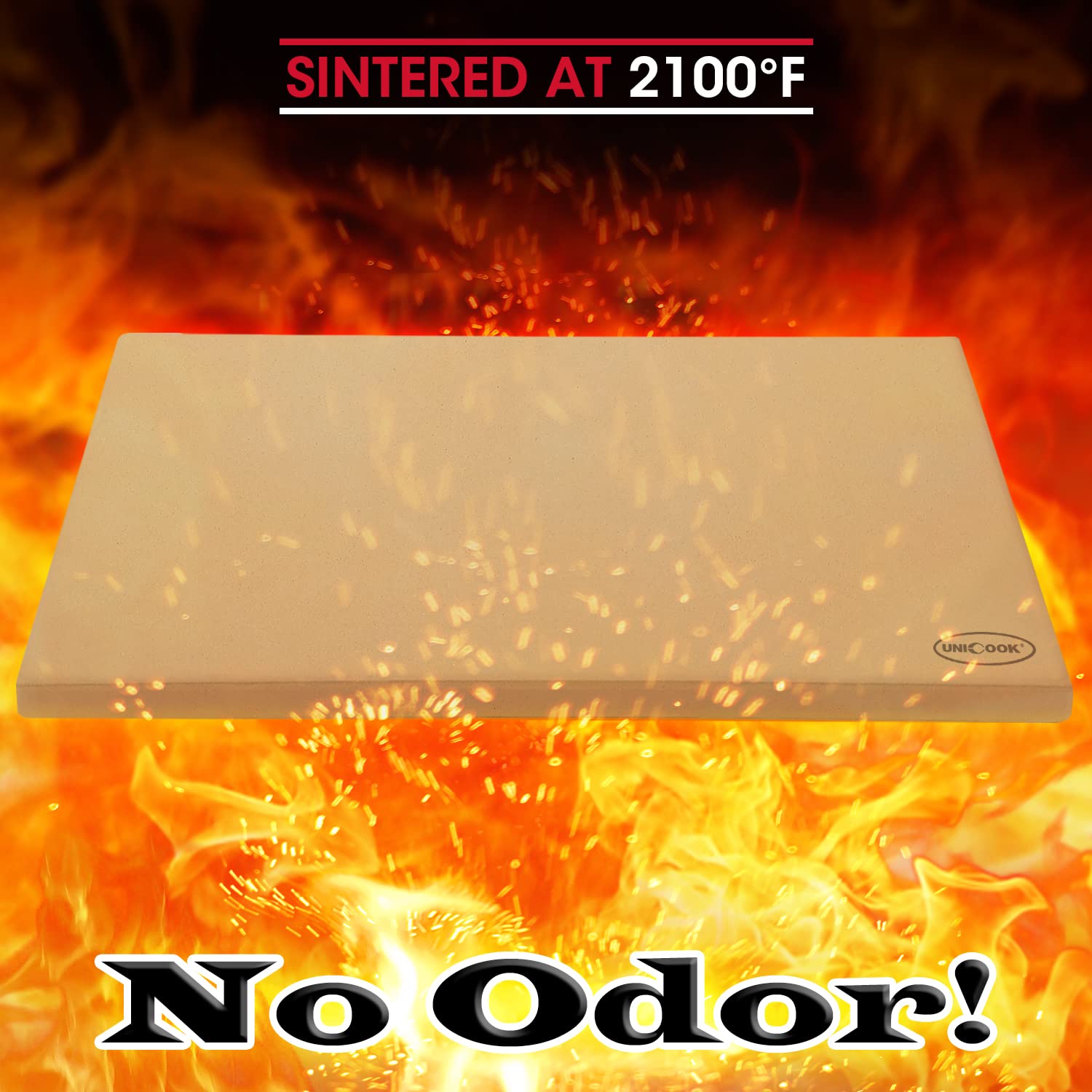 Unicook Extra Large Pizza Stone 22 Inch, Durable Rectangular Baking Stone 22" x 14", Industrial Commercial Home Oven Pan, Thermal Shock Resistant, Ideal for Grilling Baking Several Pizzas Bread