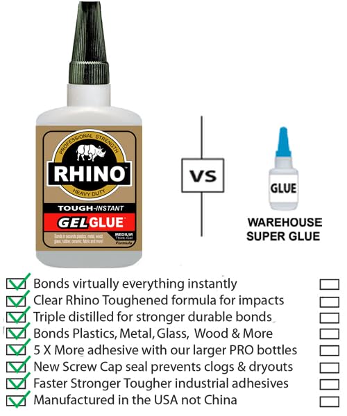 Rhino Glue Gel, Heavy Duty 40 Gram Clear
