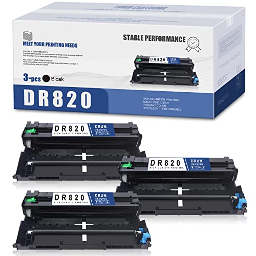 SOLOA LVELIMIT Compatible Drum Units Replacement for Brother DR820 DR-820 DR 820 MFC-L5850DW HLL6200DW HL-L6200DW MFC-L5700DW MFC-L5900DW HL-L5200DW MFC-L6800DW Printer Unit-3 Pack Black