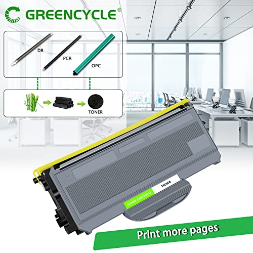 greencycle High Yield 1 Pack Compatible Toner Cartridge Replacement for Brother TN360 TN-360 TN330 TN-330 use with DCP-7040 DCP-7030 MFC-7840W HL-2140 MFC-7340 MFC-7440N HL-2170W HL-2150N printer (Black)
