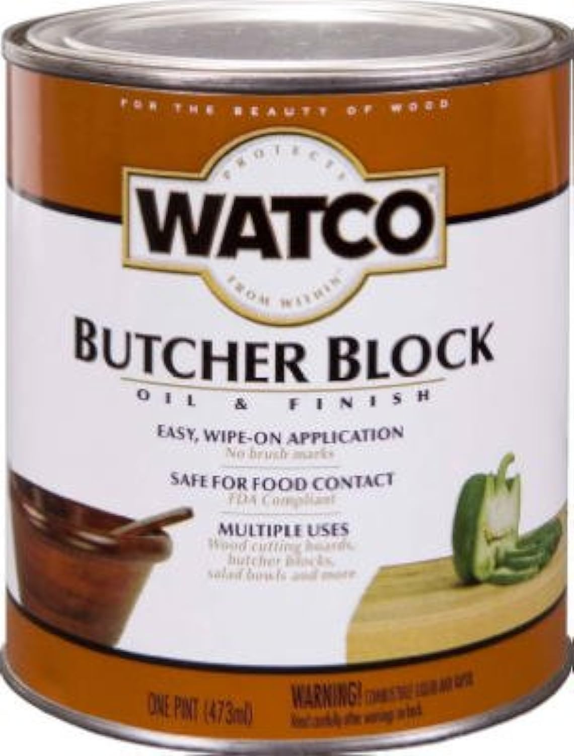 Watco 241758 Butcher Block Oil & Finish, 16 oz, Clear