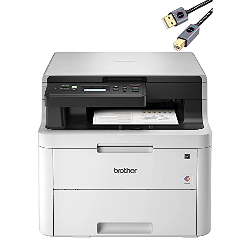 Brother L-3290CDW Series Compact ALL-in-One Business Home/Office Digital Color Printer I Print Copy Scan I Wireless I Mobile Printing I Auto 2-Sided Printing I 25 PPM I 250 Sheets/Tray + Printer Cable
