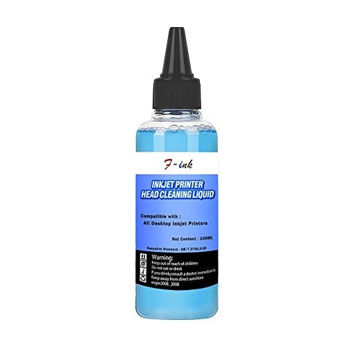 F-ink Cleaning Liquid Compatible for Printer Nozzle of HP Canon Epson Brother Lexmark Desktop Inkjet Printers - 100ml