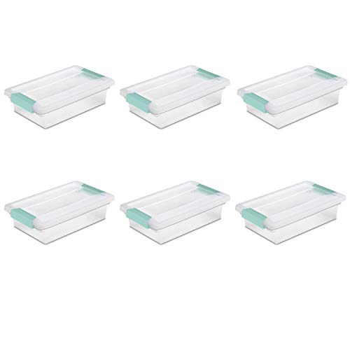 Sterilite 19618606 Small Clip Box, Clear Lid & Base w/Colored Latches