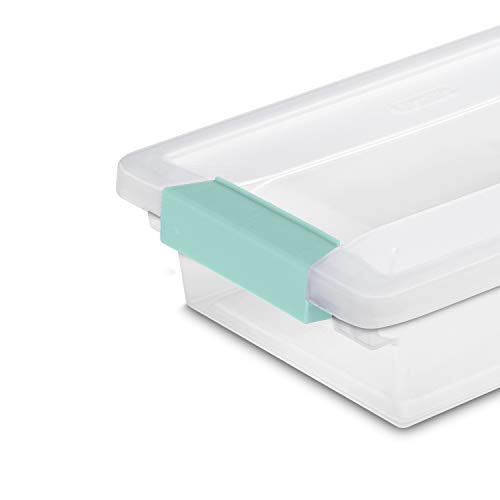 Sterilite 19618606 Small Clip Box, Clear Lid & Base w/Colored Latches