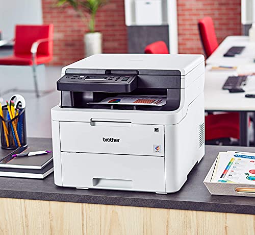 Brother L-3290CDW Series Compact ALL-in-One Business Home/Office Digital Color Printer I Print Copy Scan I Wireless I Mobile Printing I Auto 2-Sided Printing I 25 PPM I 250 Sheets/Tray + Printer Cable