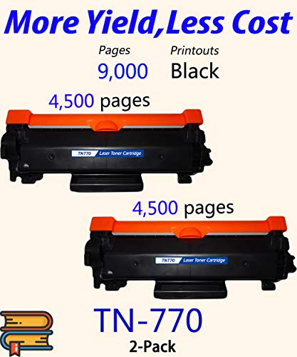 2-Pack ColorPrint Compatible TN770 Toner Cartridge High Yield Replacement for Brother TN-770 TN 770 Work with HL-L2370DW HL-L2370DW XL MFC-L2750DW MFC-L2750DWXL HL L2370DW MFC L2750DW Laser Printer