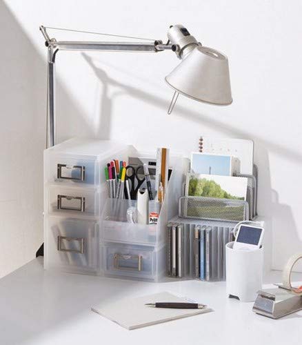 Like-It MX-16 Desktop Organizer, 5.71" x 7.91" x 3.62", Translucent White