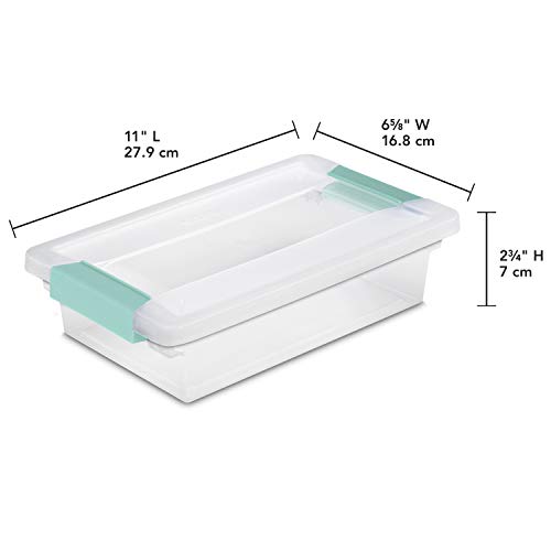 Sterilite 19618606 Small Clip Box, Clear Lid & Base w/Colored Latches