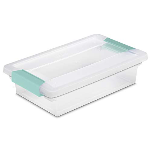 Sterilite 19618606 Small Clip Box, Clear Lid & Base w/Colored Latches