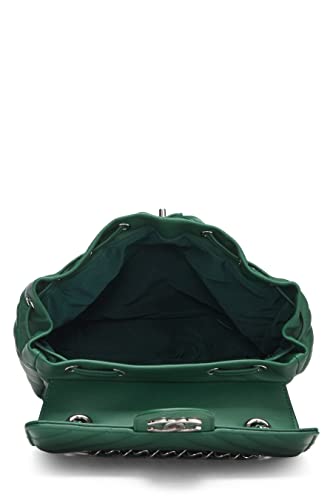 Chanel, Pre-Loved Green Chevron Lambskin Urban Spirit Backpack Small, Green
