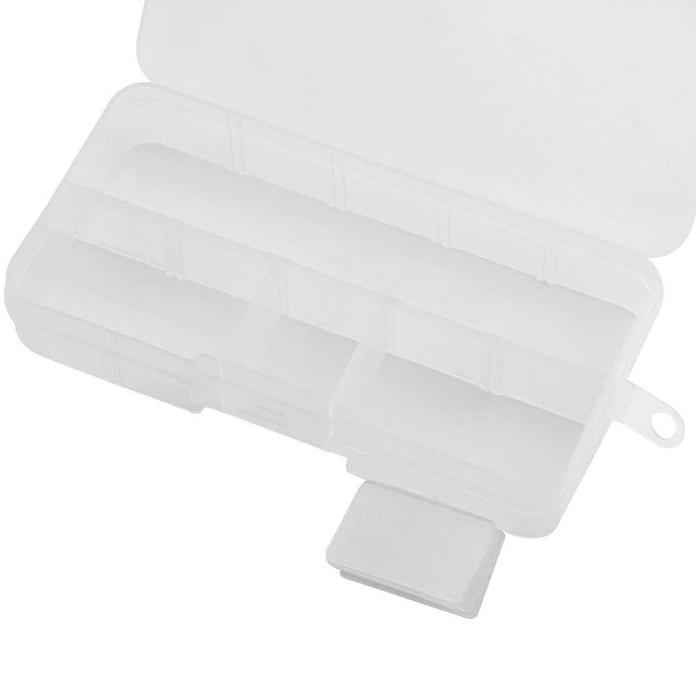XINMEIWEN 4Pcs 10 Little Grids Plastic Organizer Storage Box with Removable Dividers for Jewelry Ring Beads Ornament Crafts and Thread (5.1 x 2.6 x 0.8β, White)