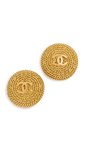 CHANEL Women's Pre-Loved Coiled Rope Texture Earrings, Gold, One Size